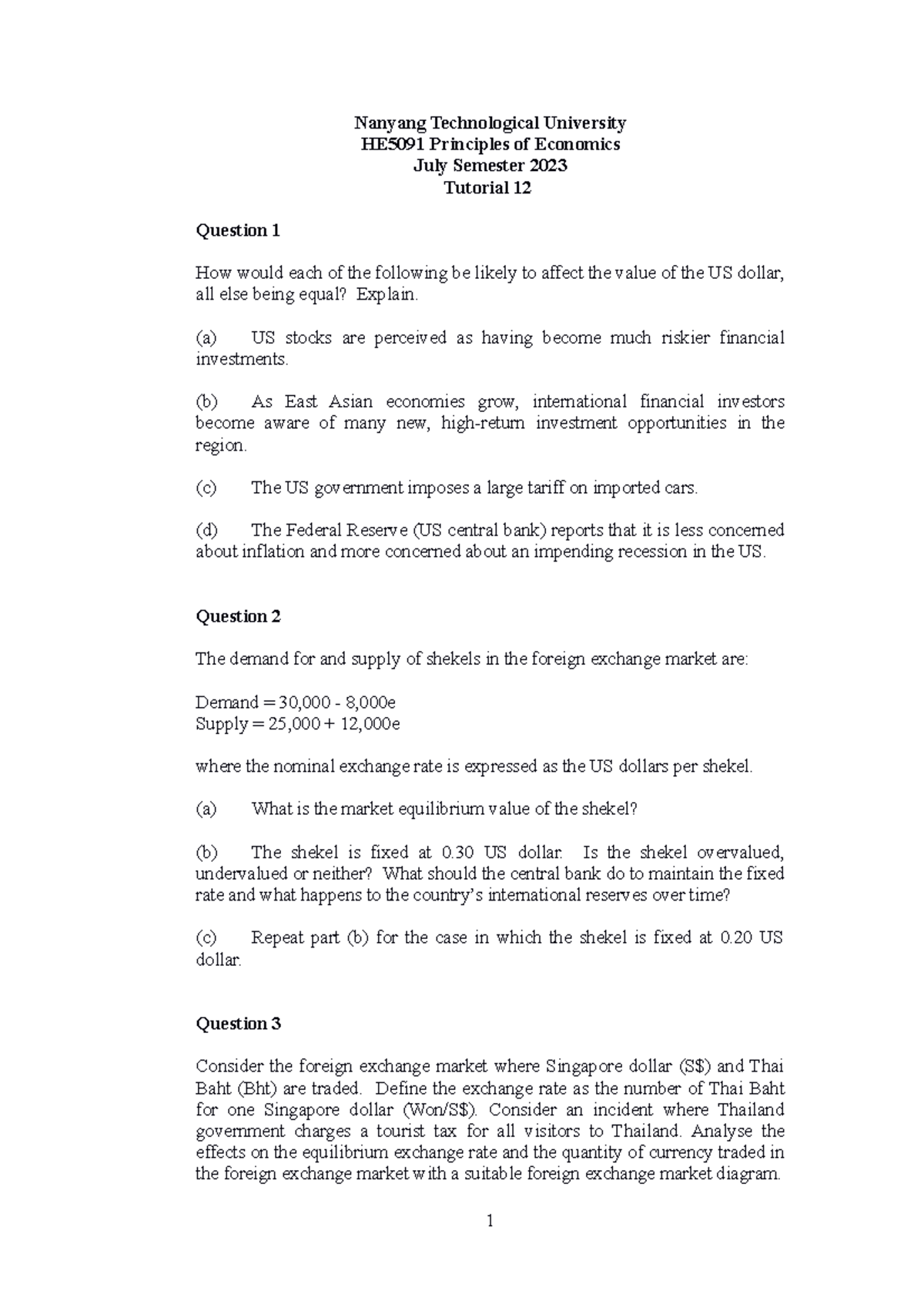 HE5091 Jul 2023 Tutorial 12 - Nanyang Technological University HE5091 ...
