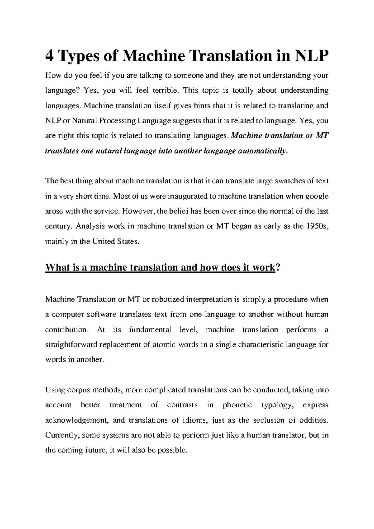 Chapter 6 - notes of natural language processing - 4 Types of Machine ...
