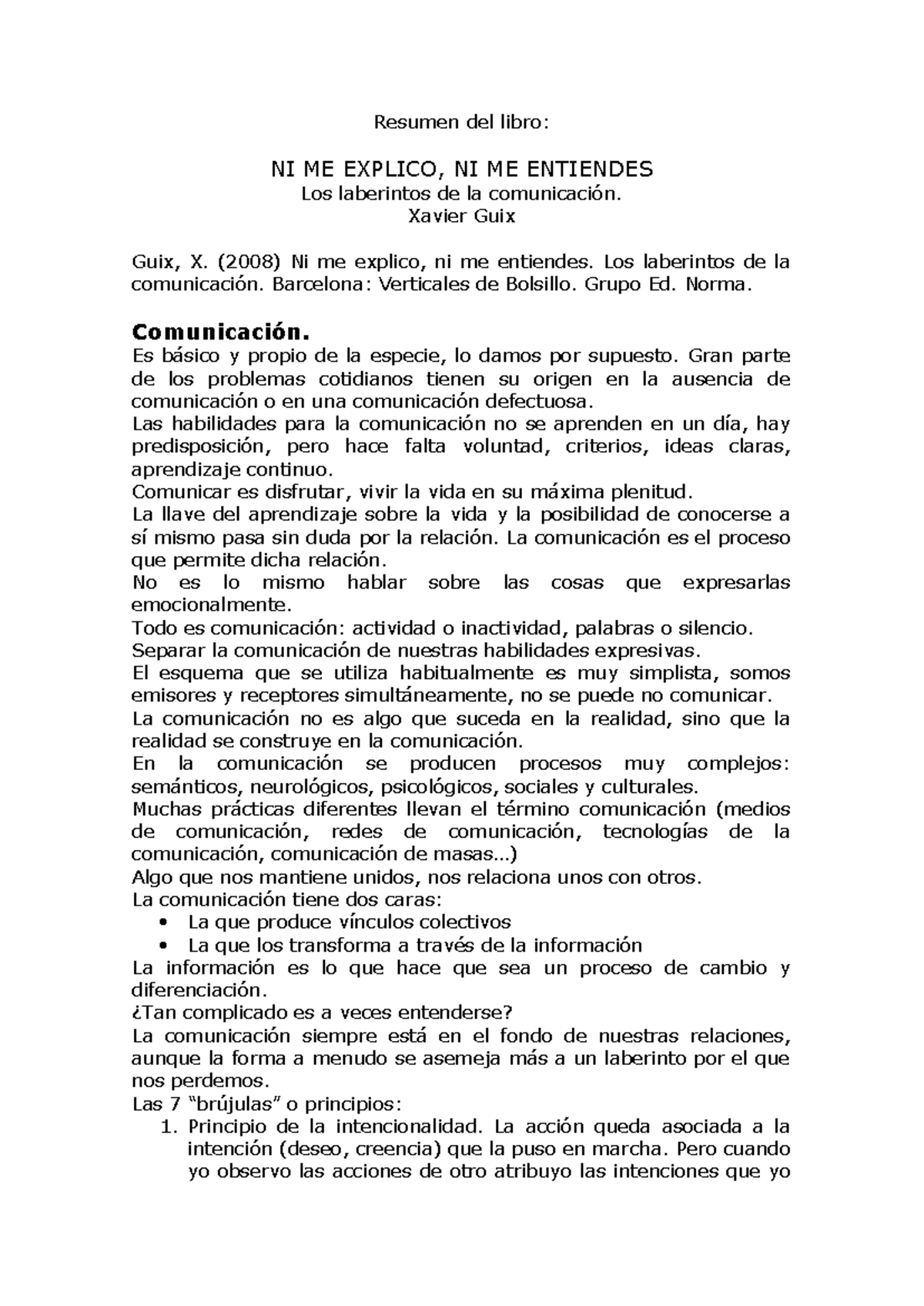 Ni me explico ni me entiendes X Guix - Resumen del libro: NI ME EXPLICO ...