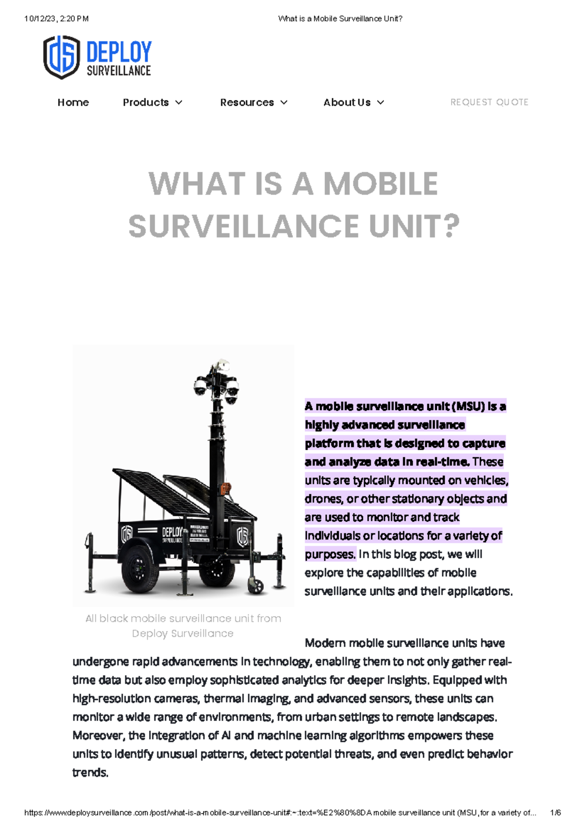 What is a Mobile Surveillance Unit - WHAT IS A MOBILE SURVEILLANCE UNIT ...