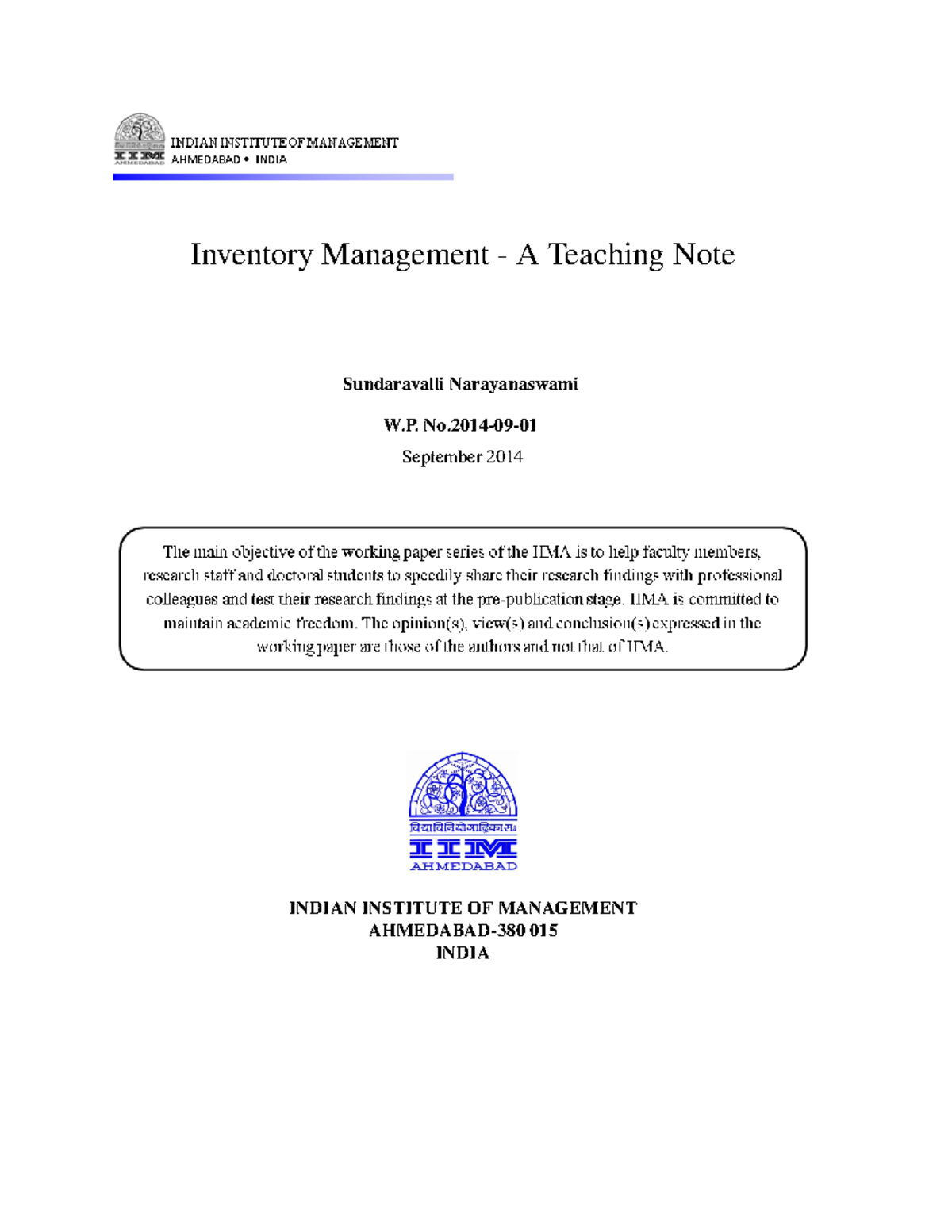 2698461022014-09-01 - Intro to OR notes - Inventory Management - A ...