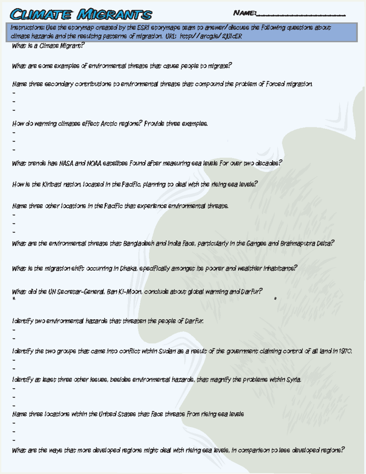 Climate-Migrant-Worksheet - Climate Migrants Name ...