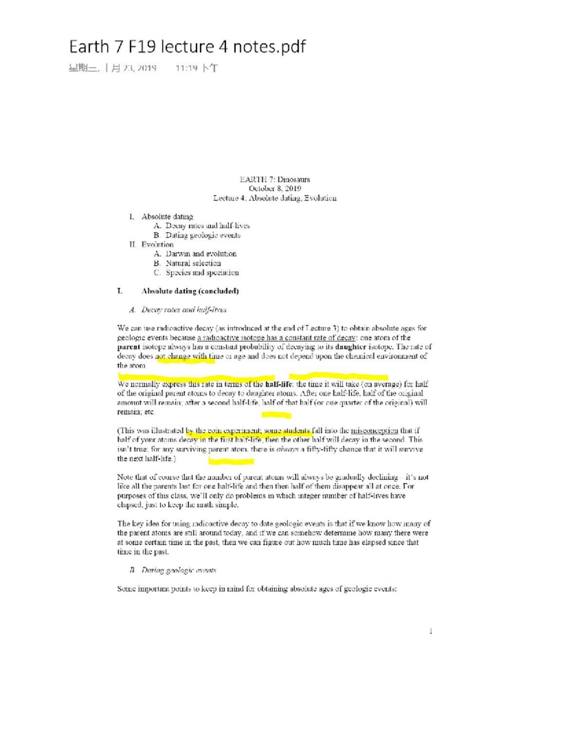 Earth 7 F19 lecture 4 notes - Earth 7 F19 lecture 4 notes , 23, 2019 11 ...