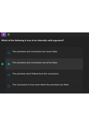 [Solved] Which of the following statements about invalidity is true a - Critical Thinking (PHI ...