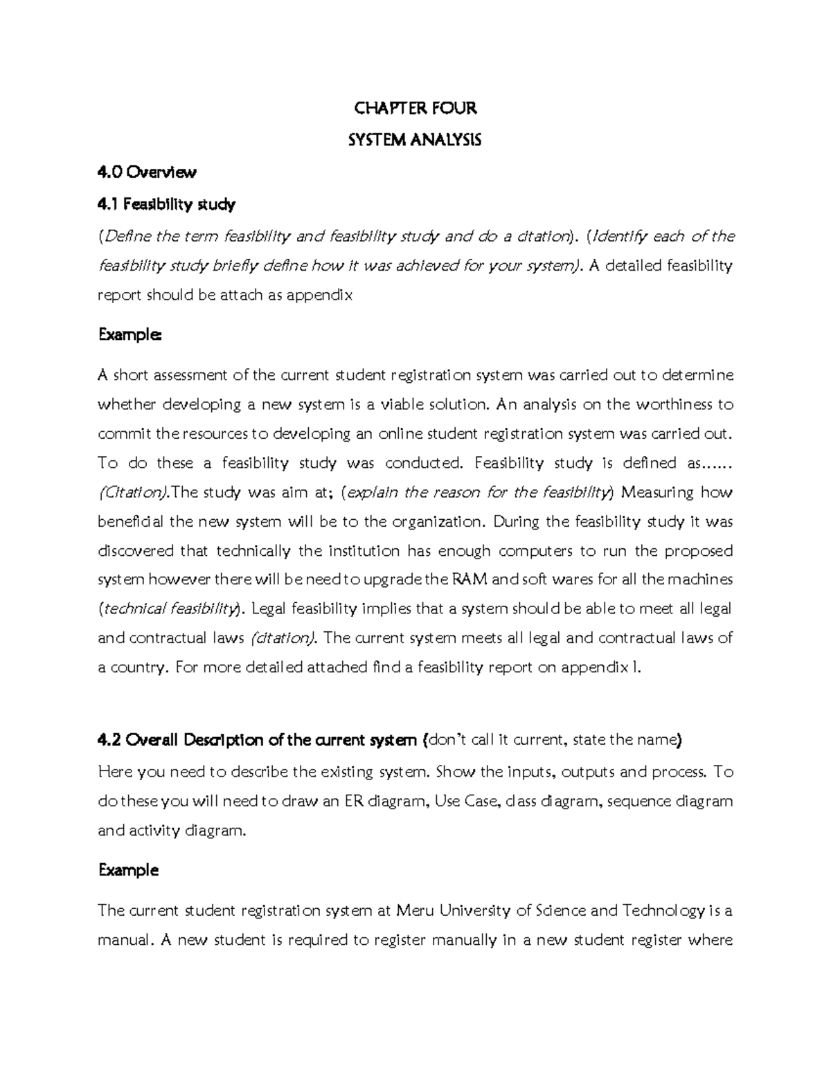 Chapter FOUR System Analysis - CHAPTER FOUR SYSTEM ANALYSIS 4 Overview 4 Feasibility study ...