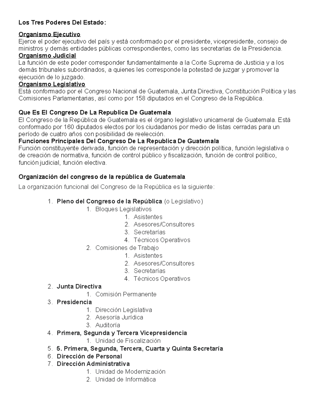 Congreso de la republica - Los Tres Poderes Del Estado: Organismo ...