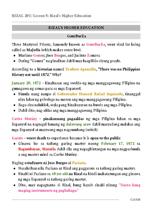 01 RIZAL 203 - Lesson I (THE Rizal LAW AND Concept OF Heroism IN THE ...