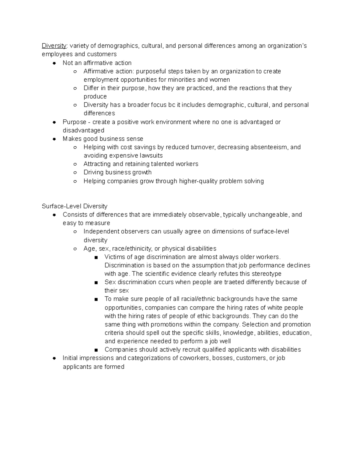 Chapter 12 Diversity - Lecture notes 7 - Diversity: variety of ...