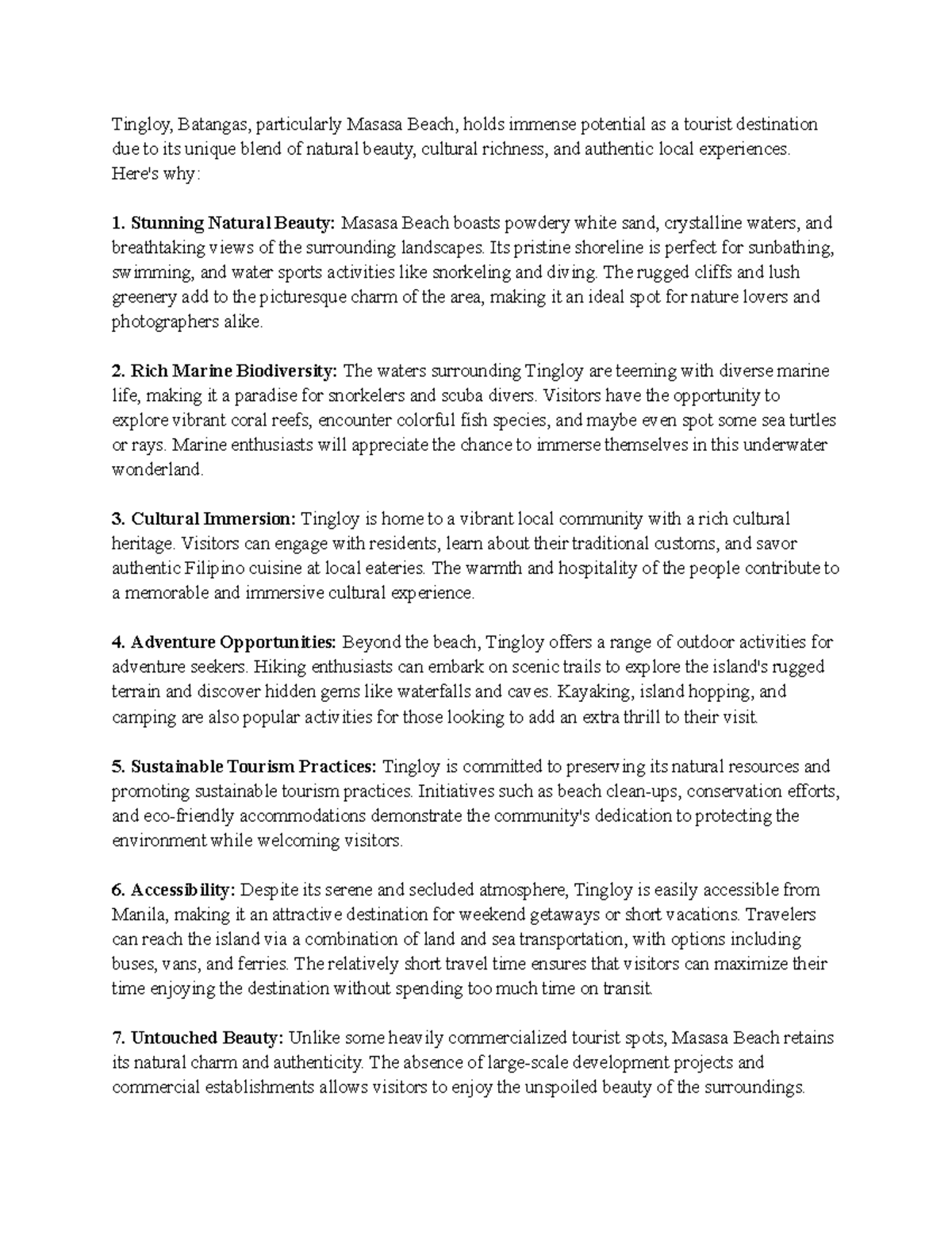 Tingloy Promotional Video Script - Tingloy, Batangas, particularly ...