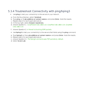 Hping 3 - You are a cybersecurity analyst for a small corporate network ...