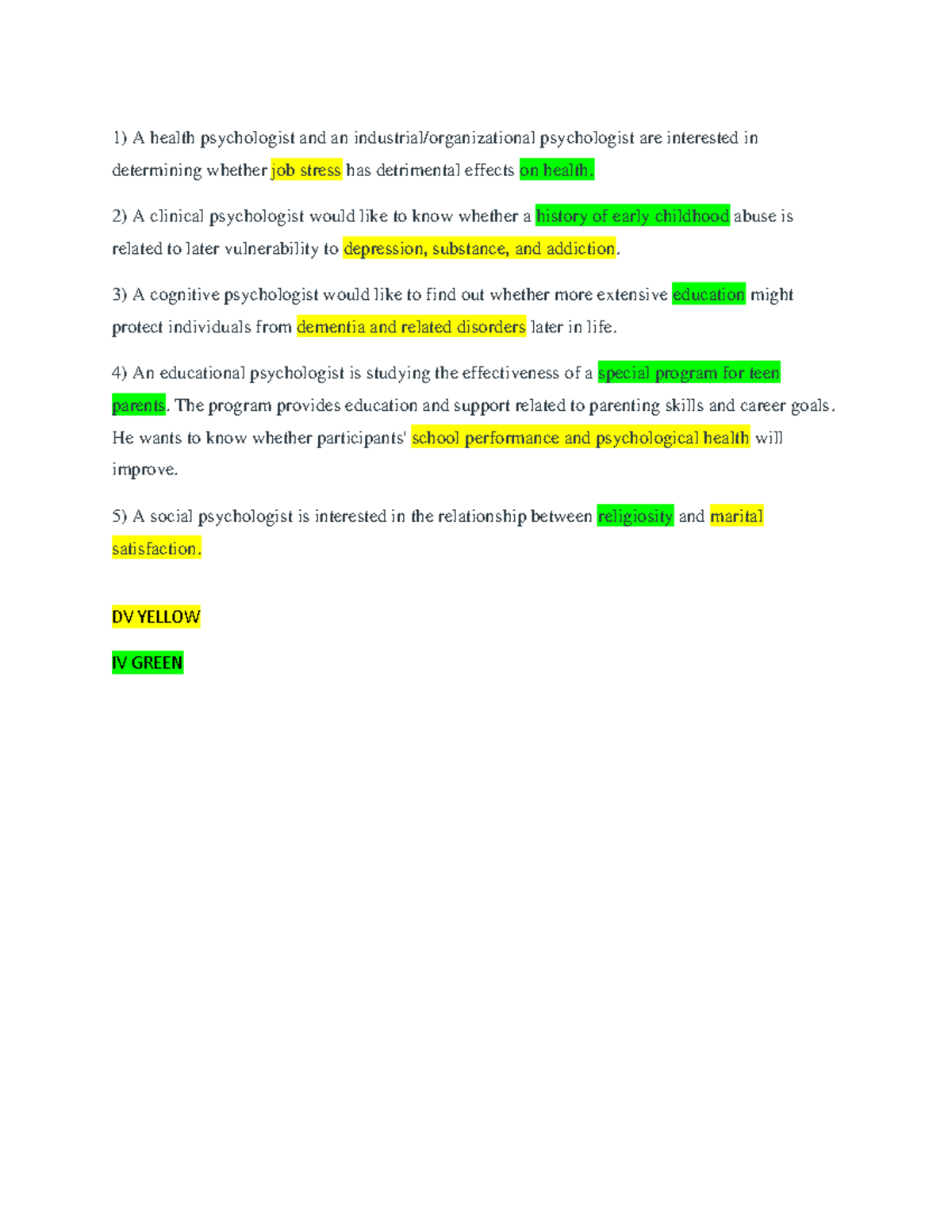 Independent Vs Dependent Variable A Health Psychologist And An Industrial Organizational