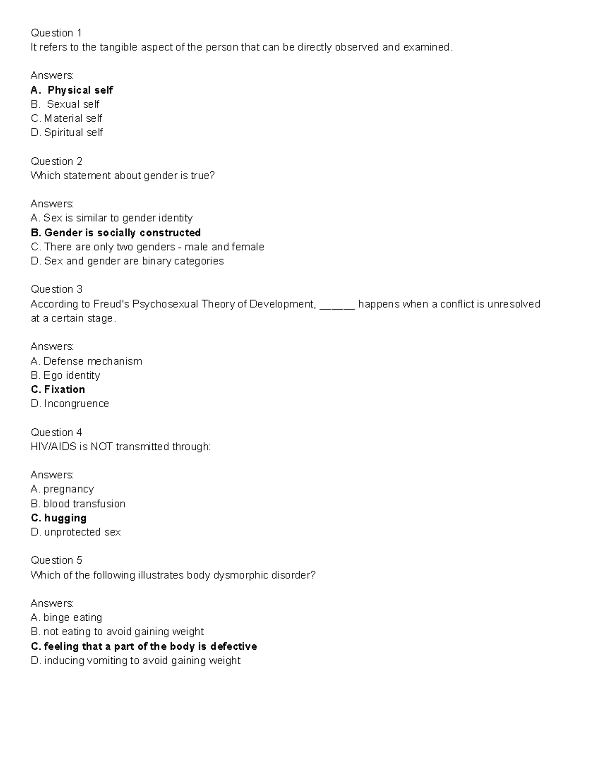 Undself quiz 1 - description - It refers to the tangible aspect of the ...