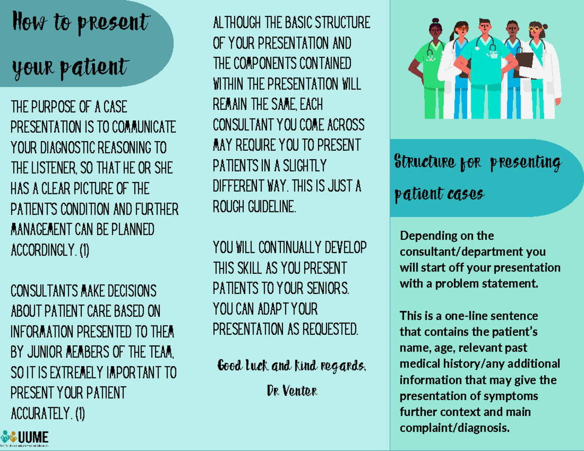 How to present your patient - How to present your patient ...