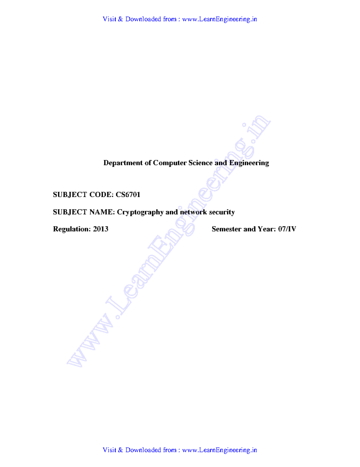 CS6701 Cryptography and Network Security-by www - ENGINEERING COLLEGES ... CS6701 Cryptography and Network Security-by www - ENGINEERING COLLEGES ...