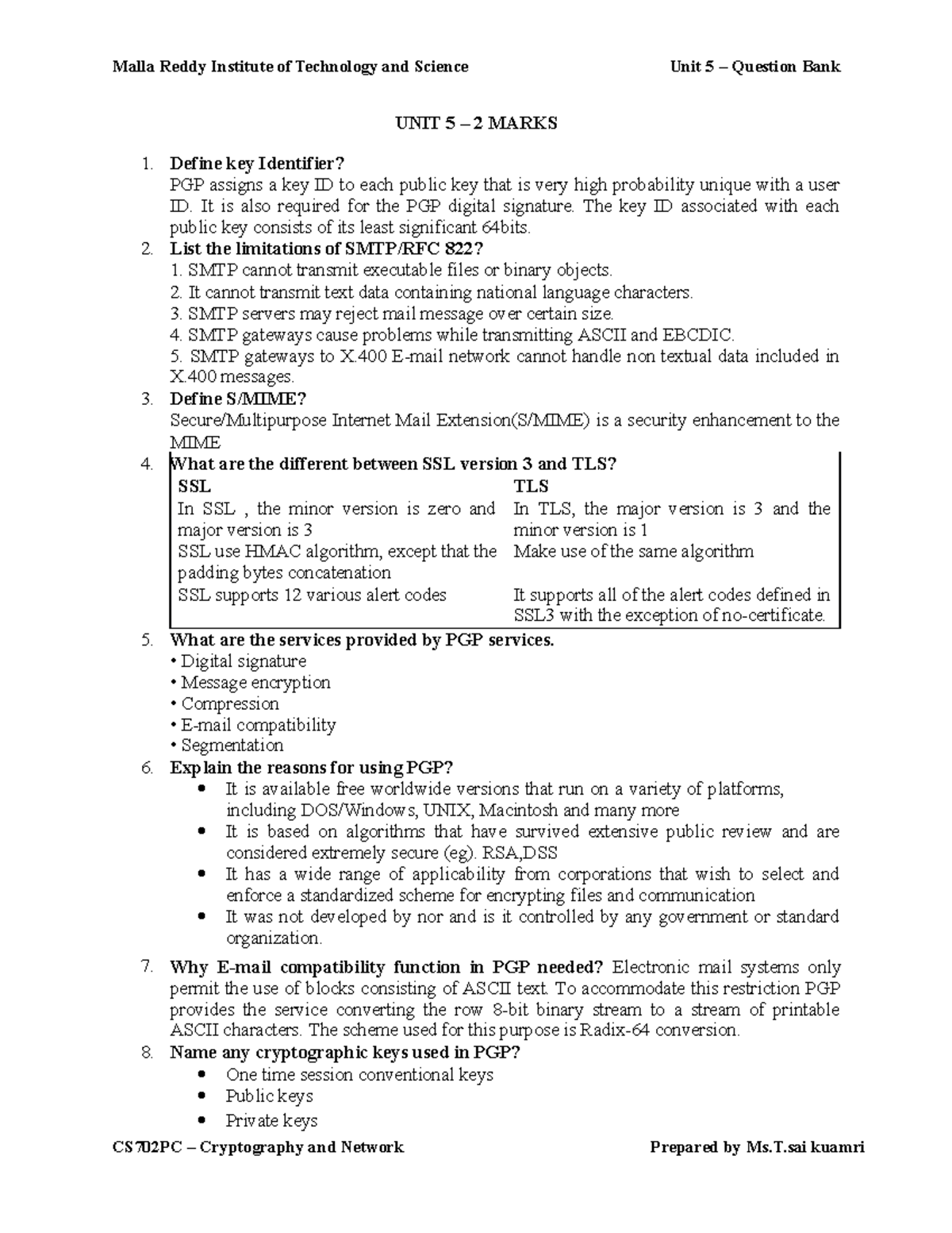 UNIT 5cns QB - do it - Malla Reddy Institute of Technology and Science ...