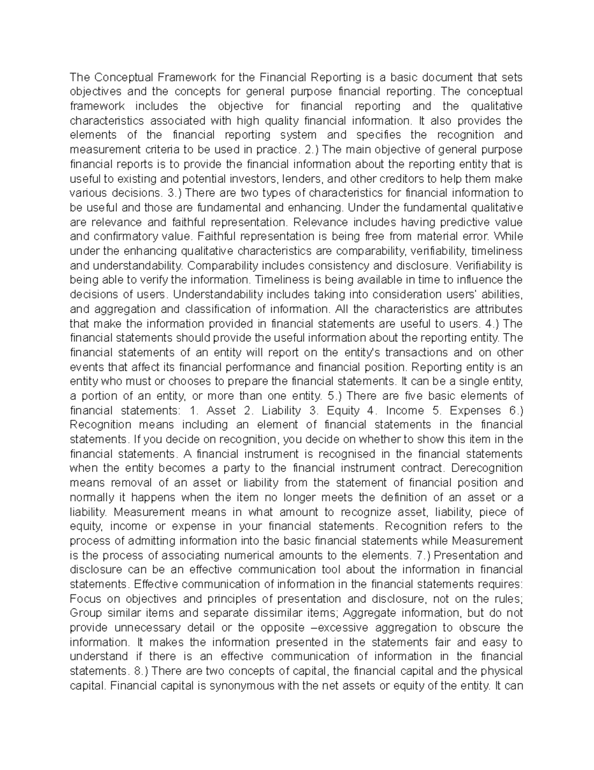 ACC 203 Lectures 1 - The Conceptual Framework for the Financial ...