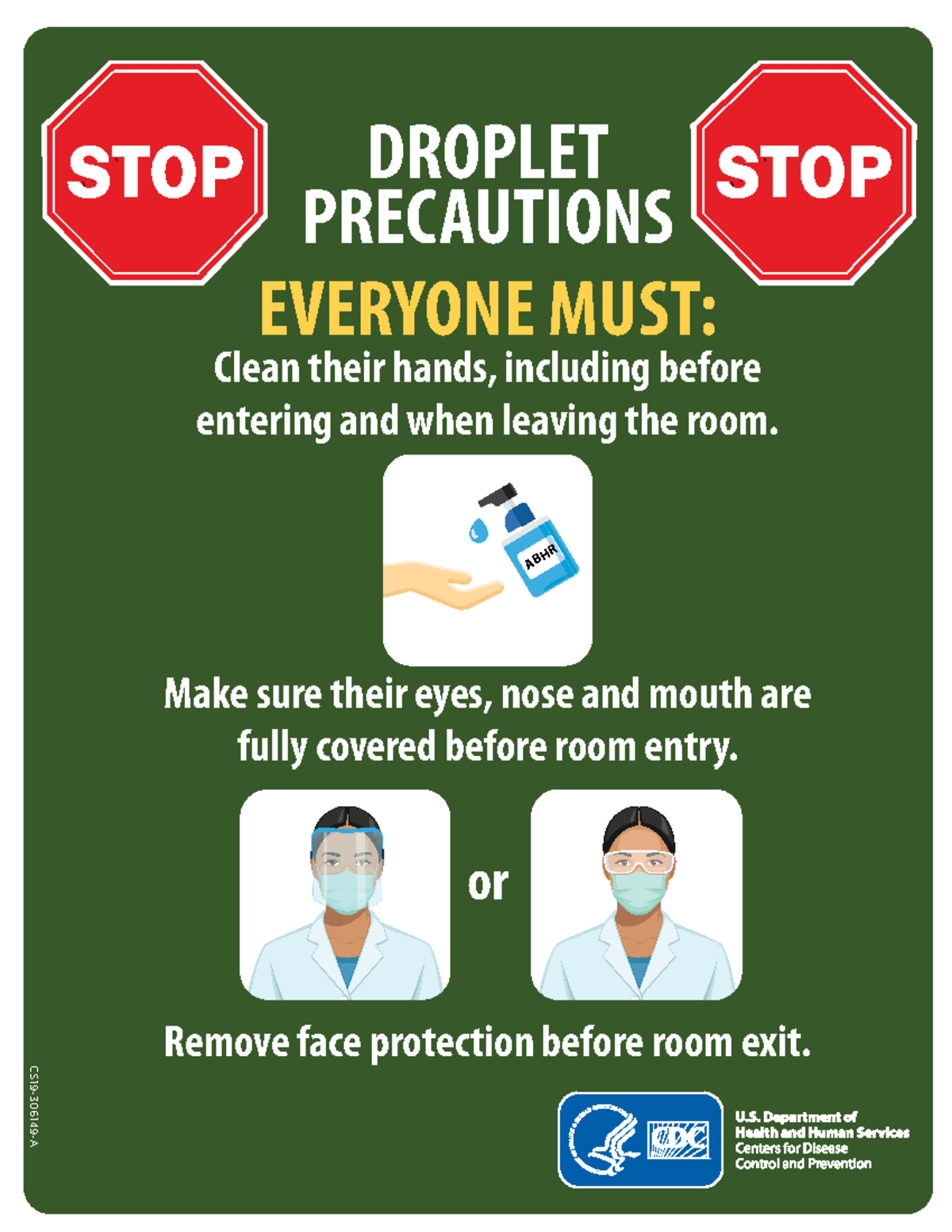 Droplet precautions sign P - compurt science - DROPLET PRECAUTIONS ...
