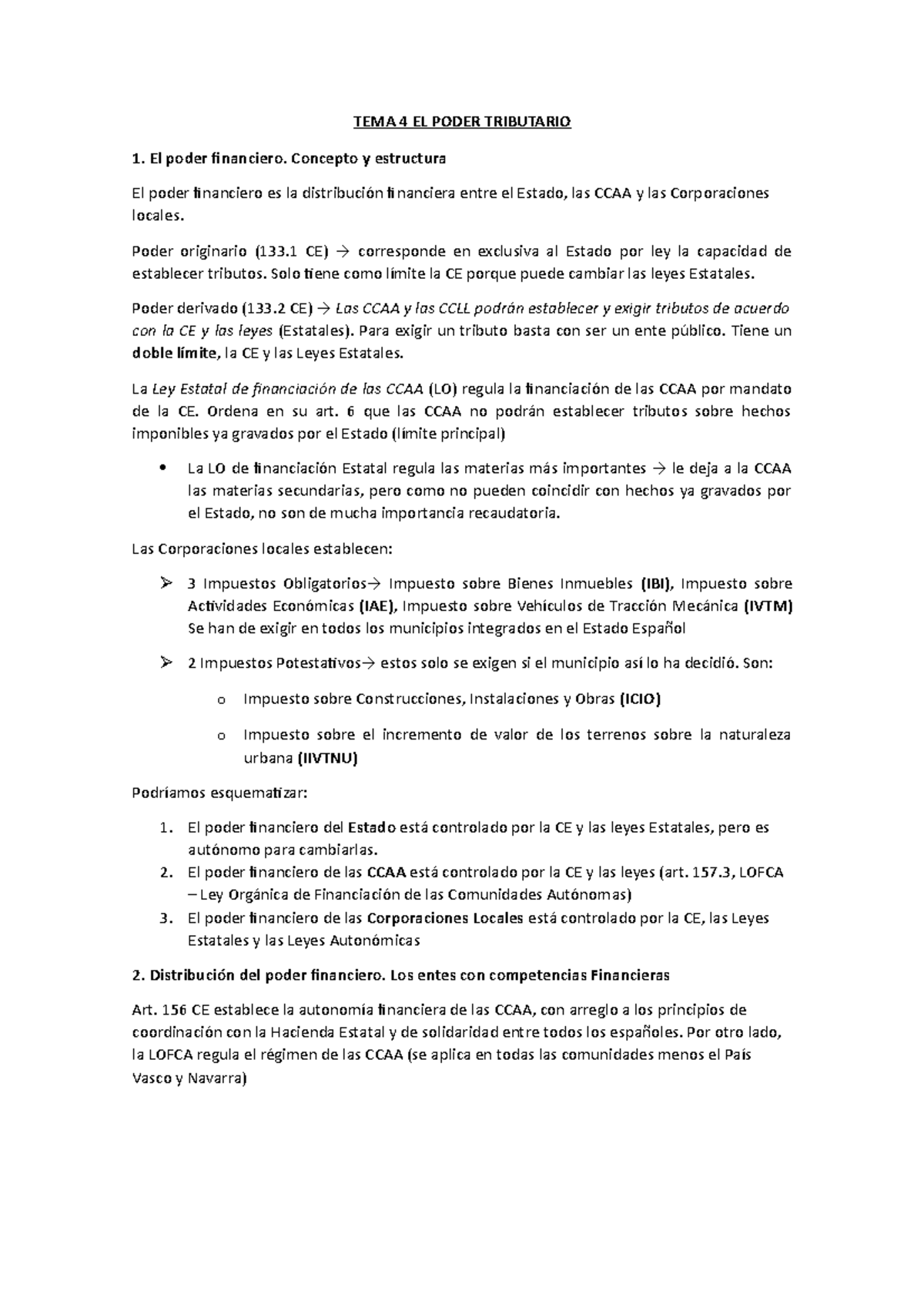 TEMA 4 EL Poder Tributario - TEMA 4 EL PODER TRIBUTARIO El poder ...