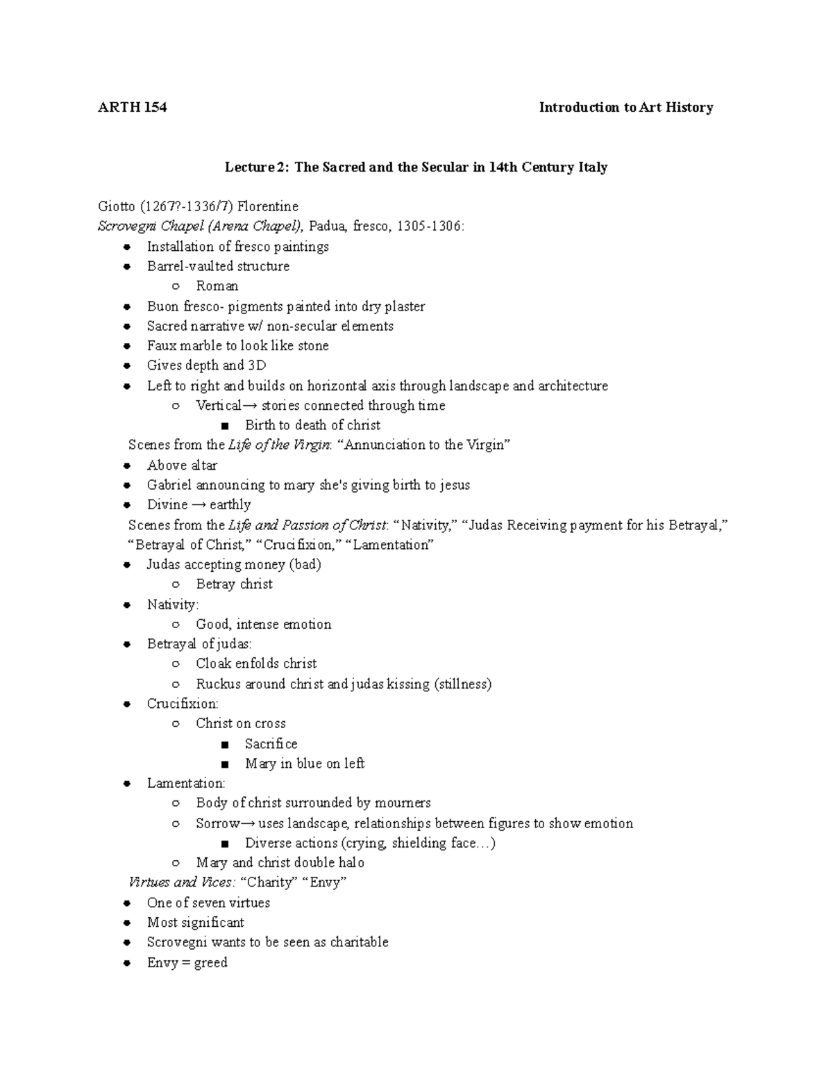 Lecture 2 - ARTH 154 Introduction to Art History Lecture 2: The Sacred ...