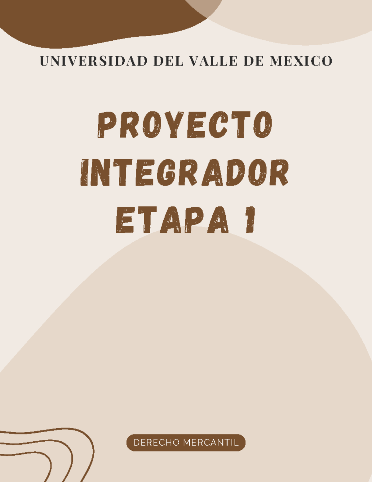 Proyecto e1 - PROYECTO INTEGRADOR ETAPA 1 DERECHO MERCANTIL UNIVERSIDAD DEL VALLE DE MEXICO UN ...