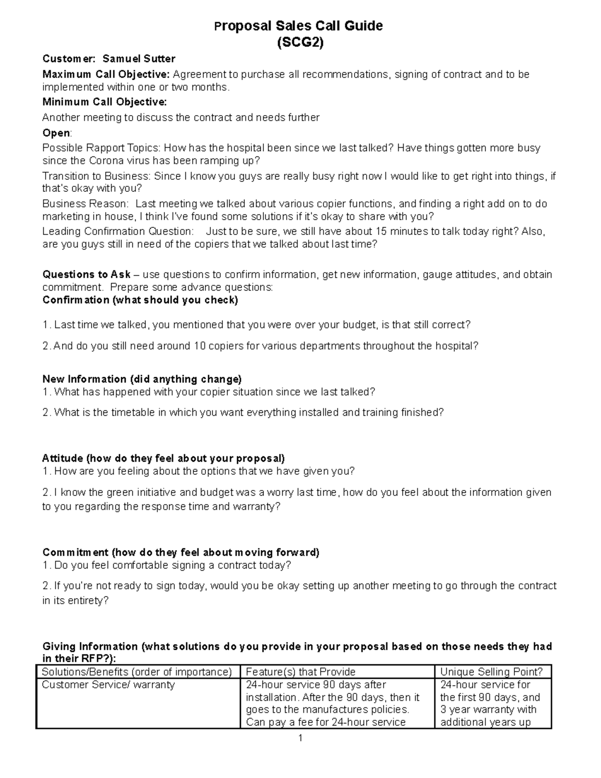 Proposal Sales Call Guide Finished - Proposal Sales Call Guide (SCG2 ...