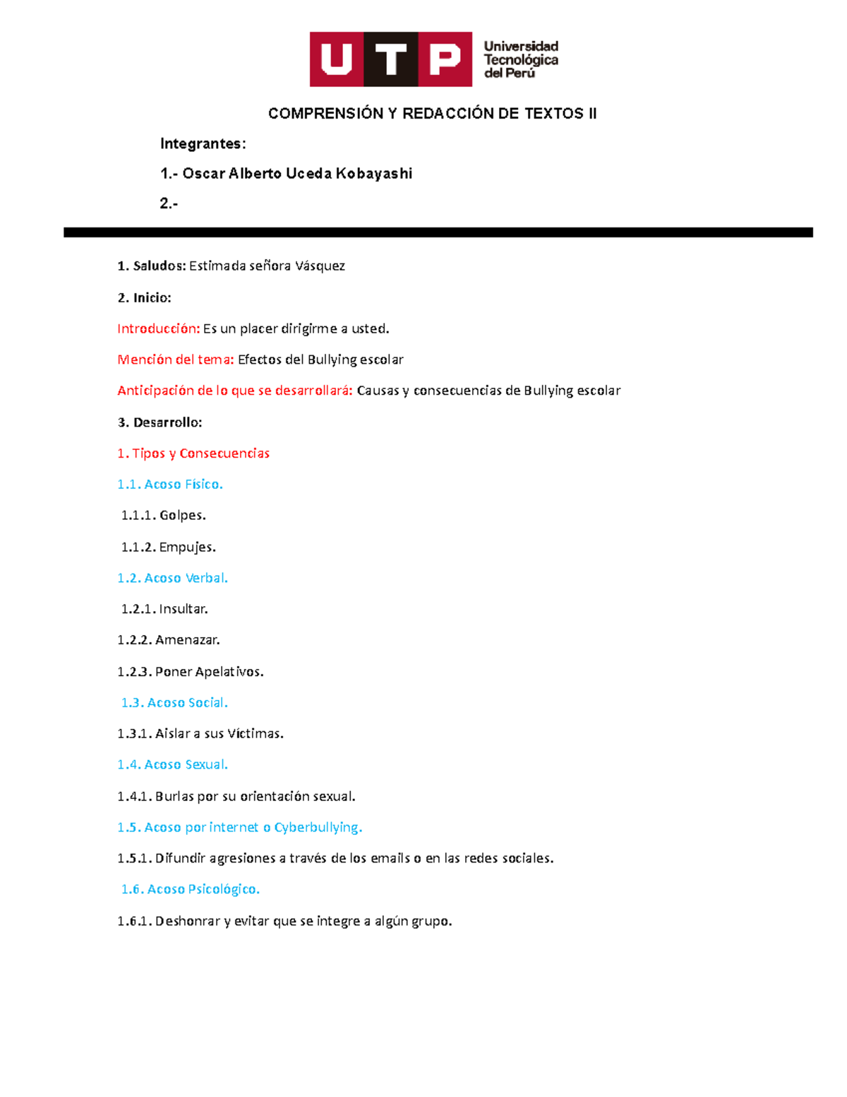 Comprension y Redaccion de textos II - Tarea 1 - COMPRENSIÓN Y REDACCIÓN DE TEXTOS II ...