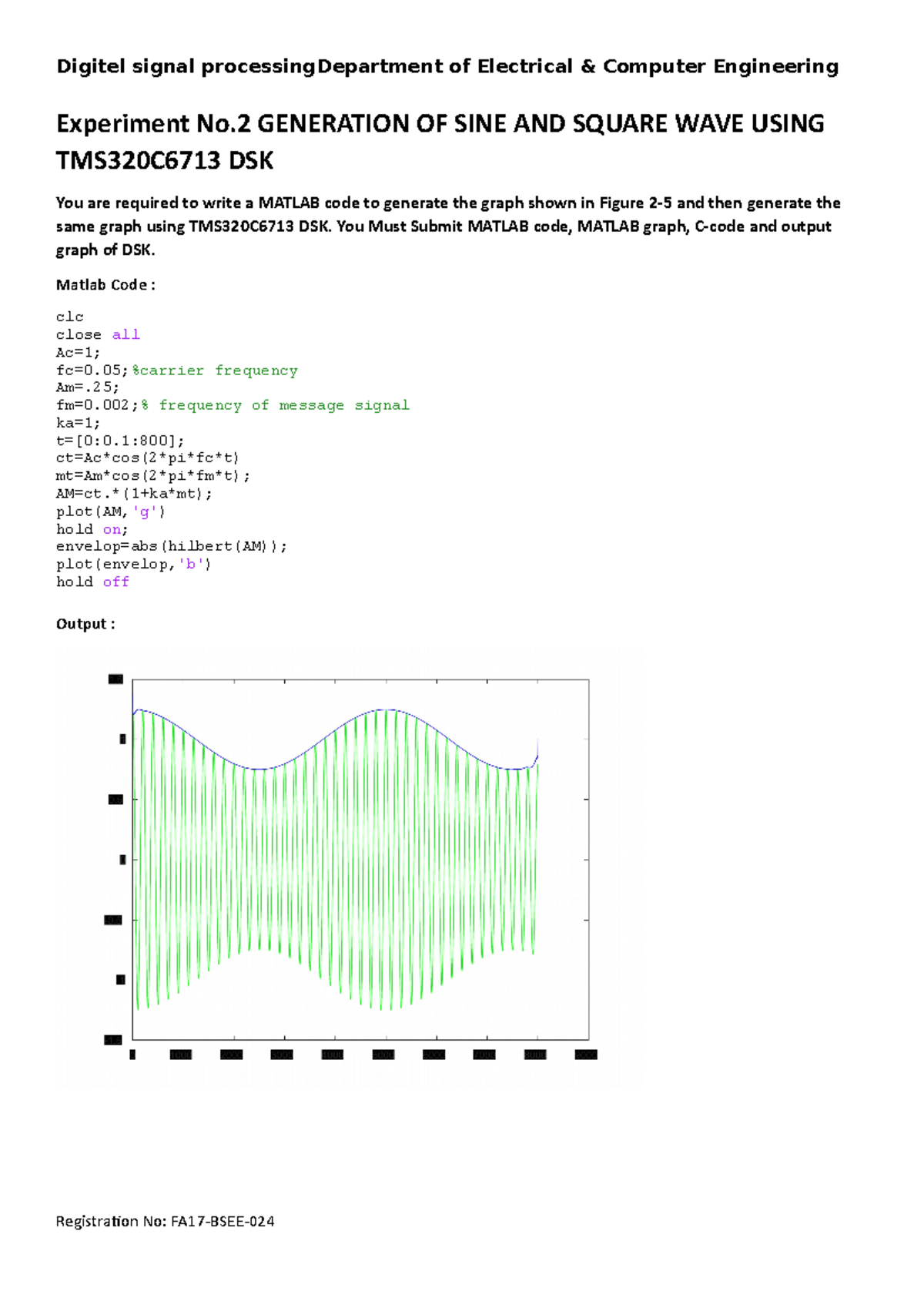 Lab 2 - lab 2 solved dsp - Digitel signal processingDepartment of ...