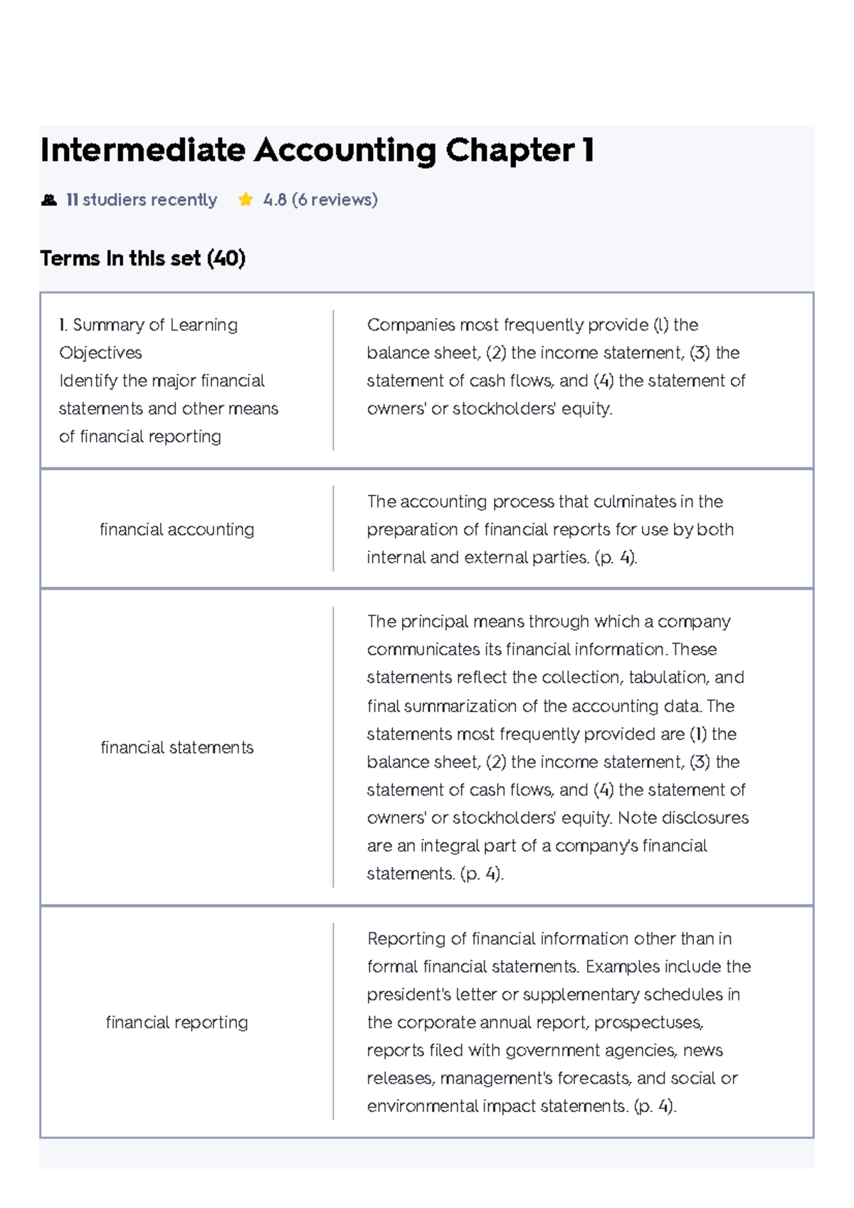 Intermediate Accounting Chapter 1 Flashcards - Intermediate Accounting Chapter 1 11 studiers ...