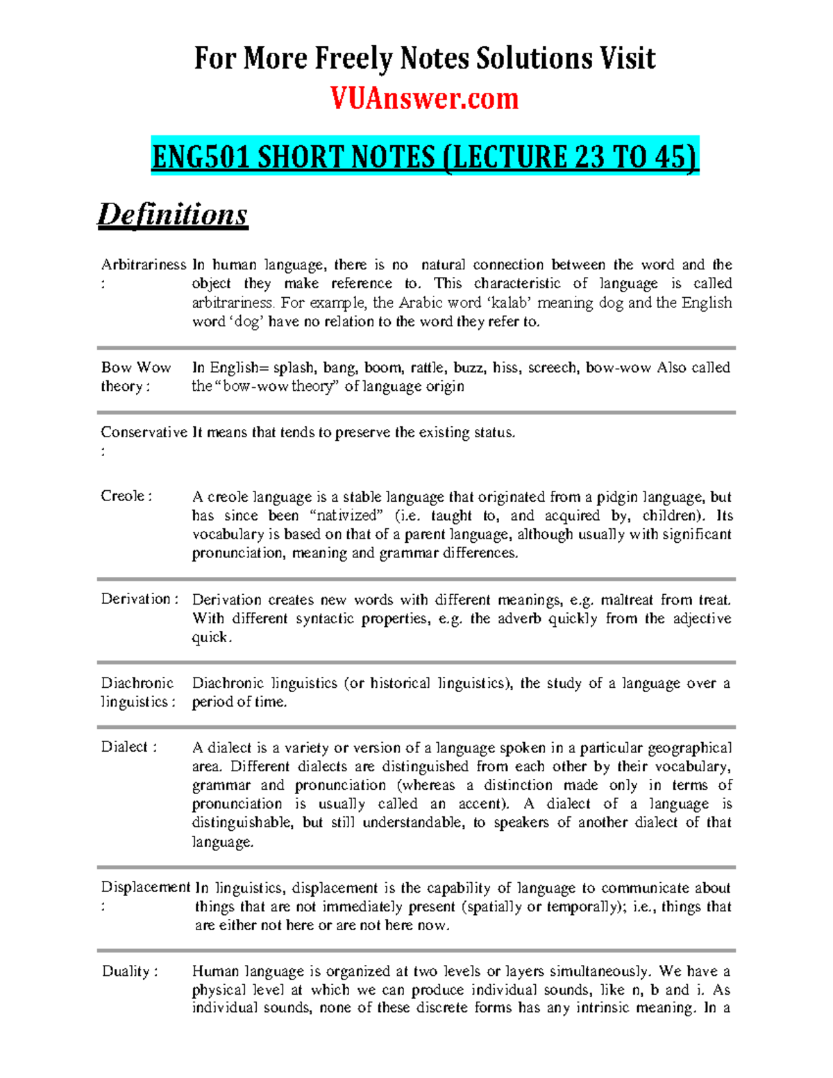 ENG501 Final Term Short Notes Lec 23 To 45 - For More Freely Notes ...