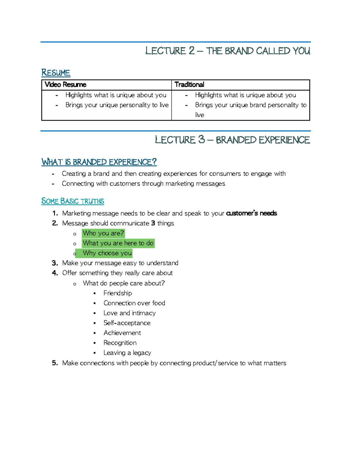 Experiential-Marketing-Midterm - LECTURE 2 – THE BRAND CALLED YOU ...