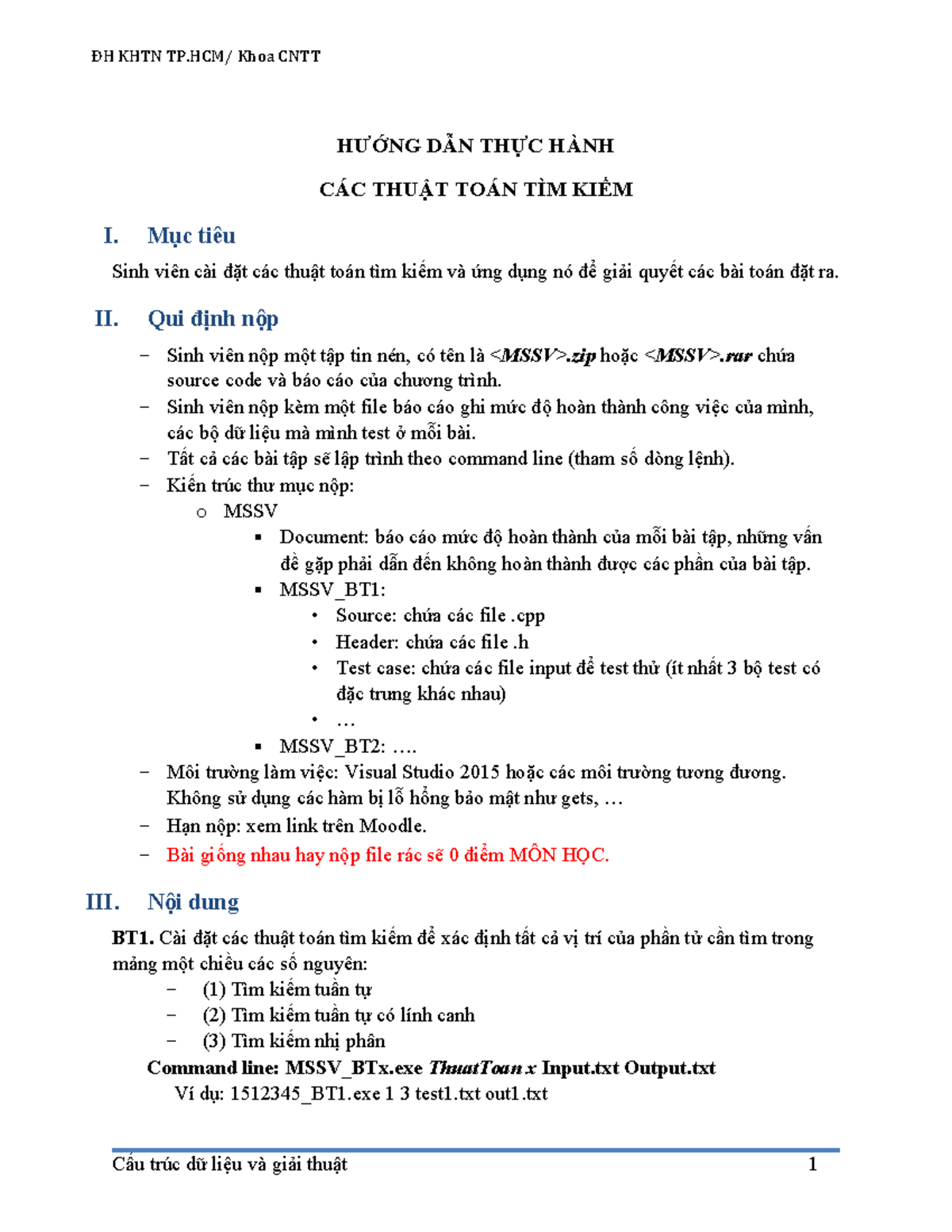 BTTH3 Thuat toan tim kiem - ĐH KHTN TP/ Khoa CNTT HƯỚNG DẪN THỰC HÀNH ...