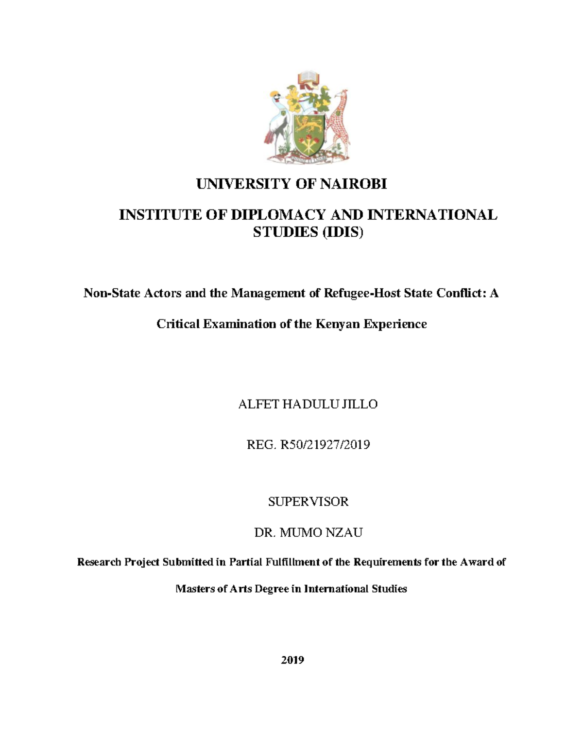 Alfet H J Non-state Actors and the Management of Refugee-host State ...
