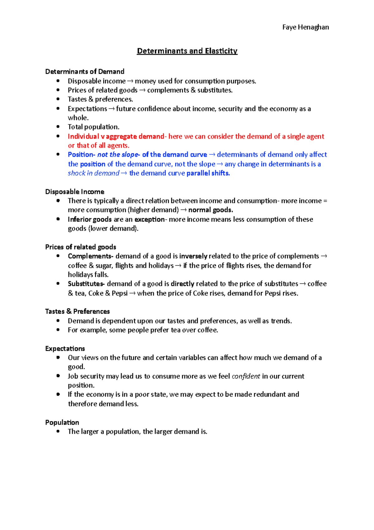 Determinants and Elasticity Notes - Determinants and Elasticity ...