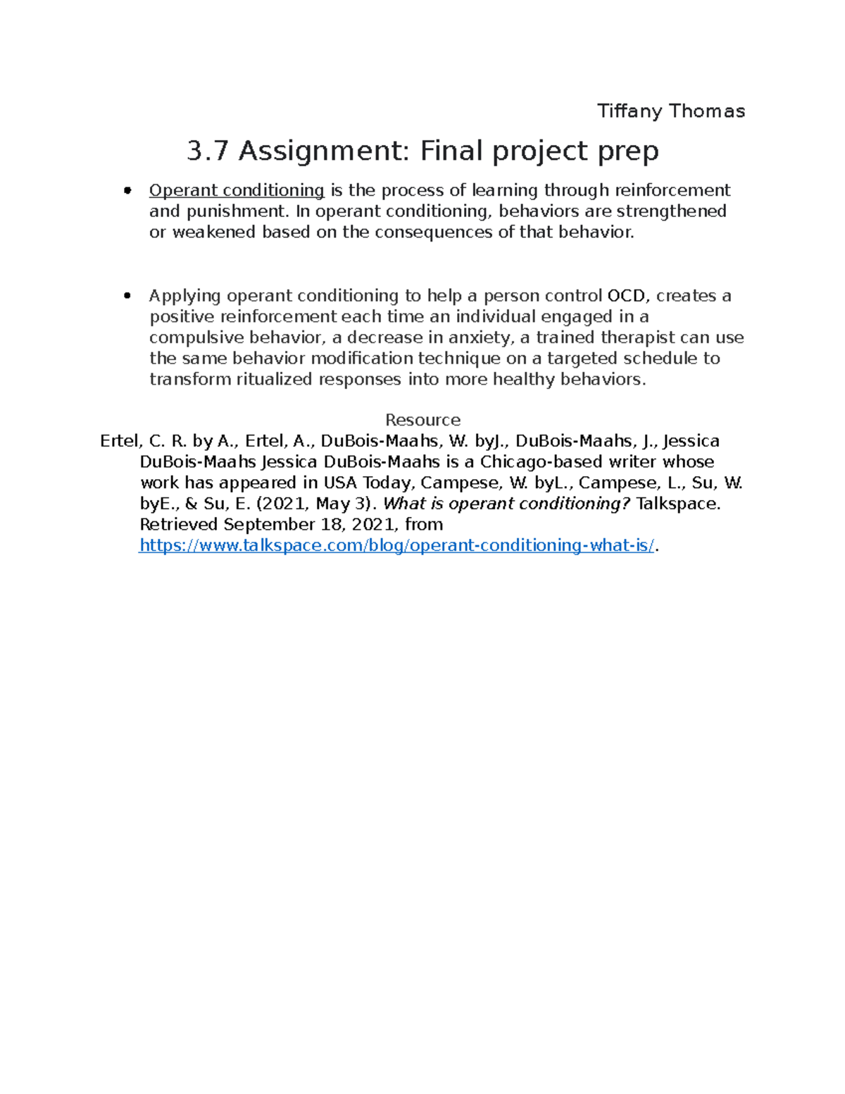 3.7 Assignment final project prep complete - Tiffany Thomas 3 ...