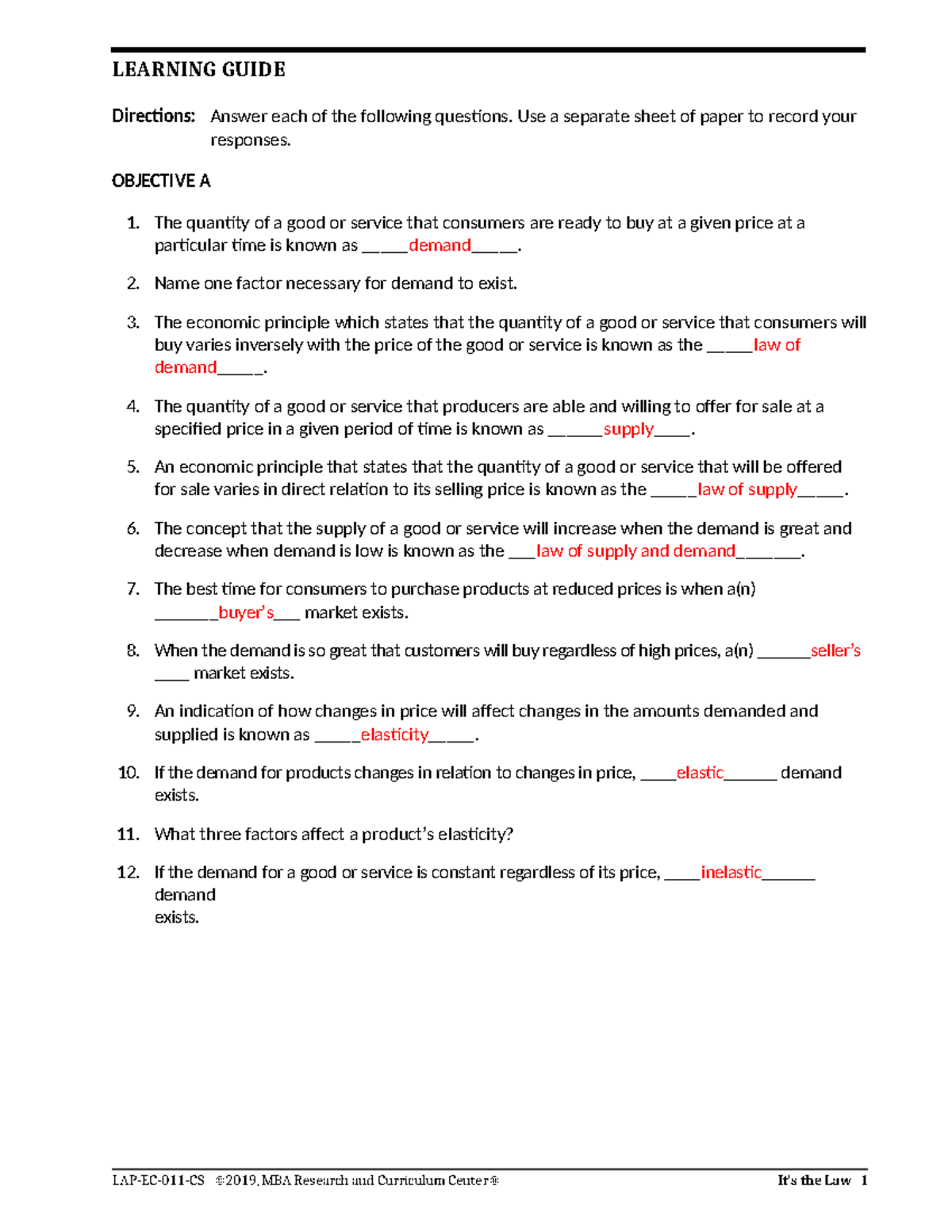 EC11 Learning Guide LK - These are the notes from multiple different ...