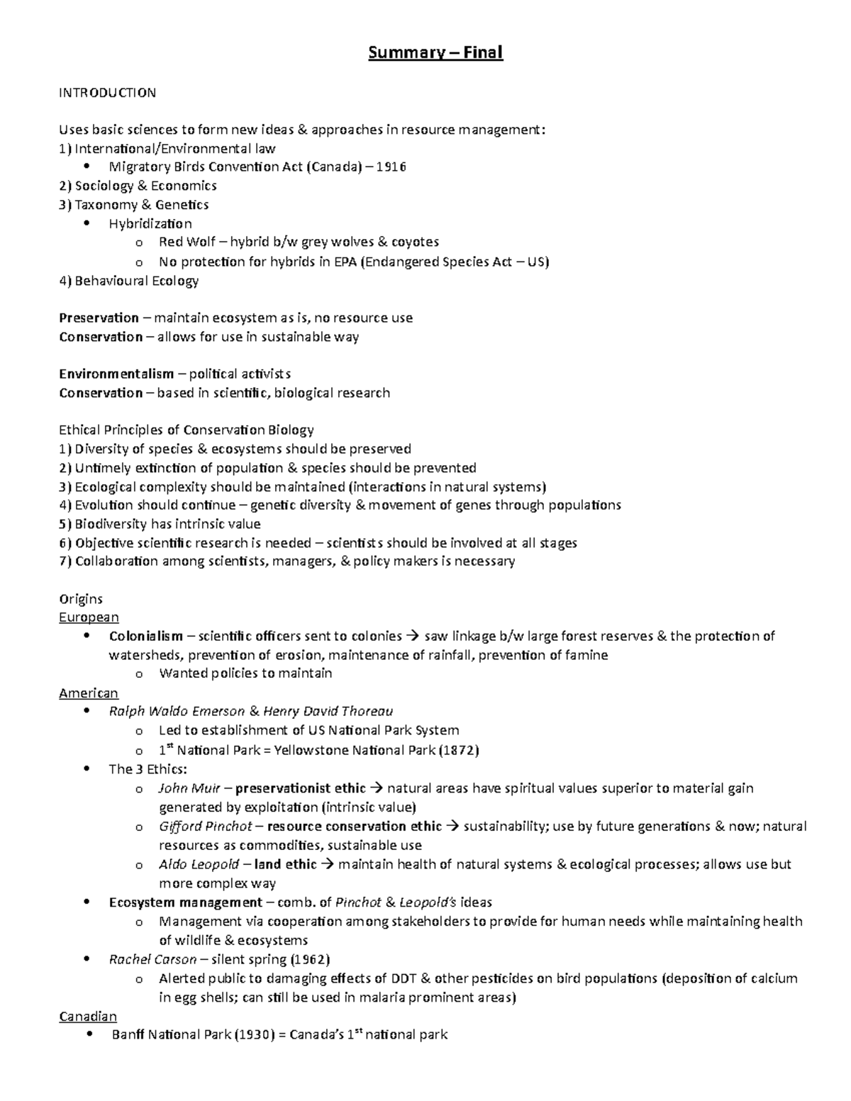 Final Exam Summary Notes - Summary Final INTRODUCTION Uses basic ...