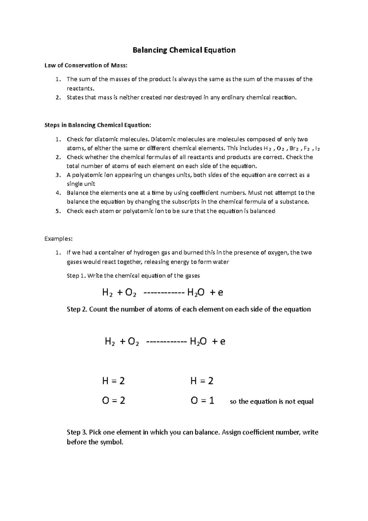 Balancing-Chemical-Equation - Balancing Chemical Equation Law of ...