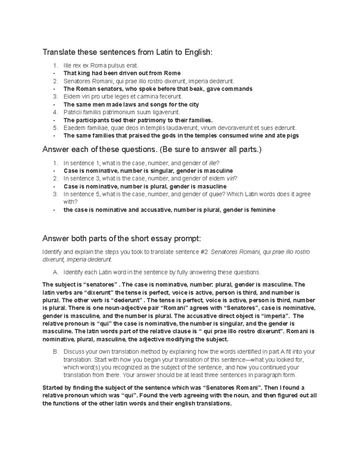 Latin 2 - fbdjdhhd - Translate these sentences from Latin to English ...