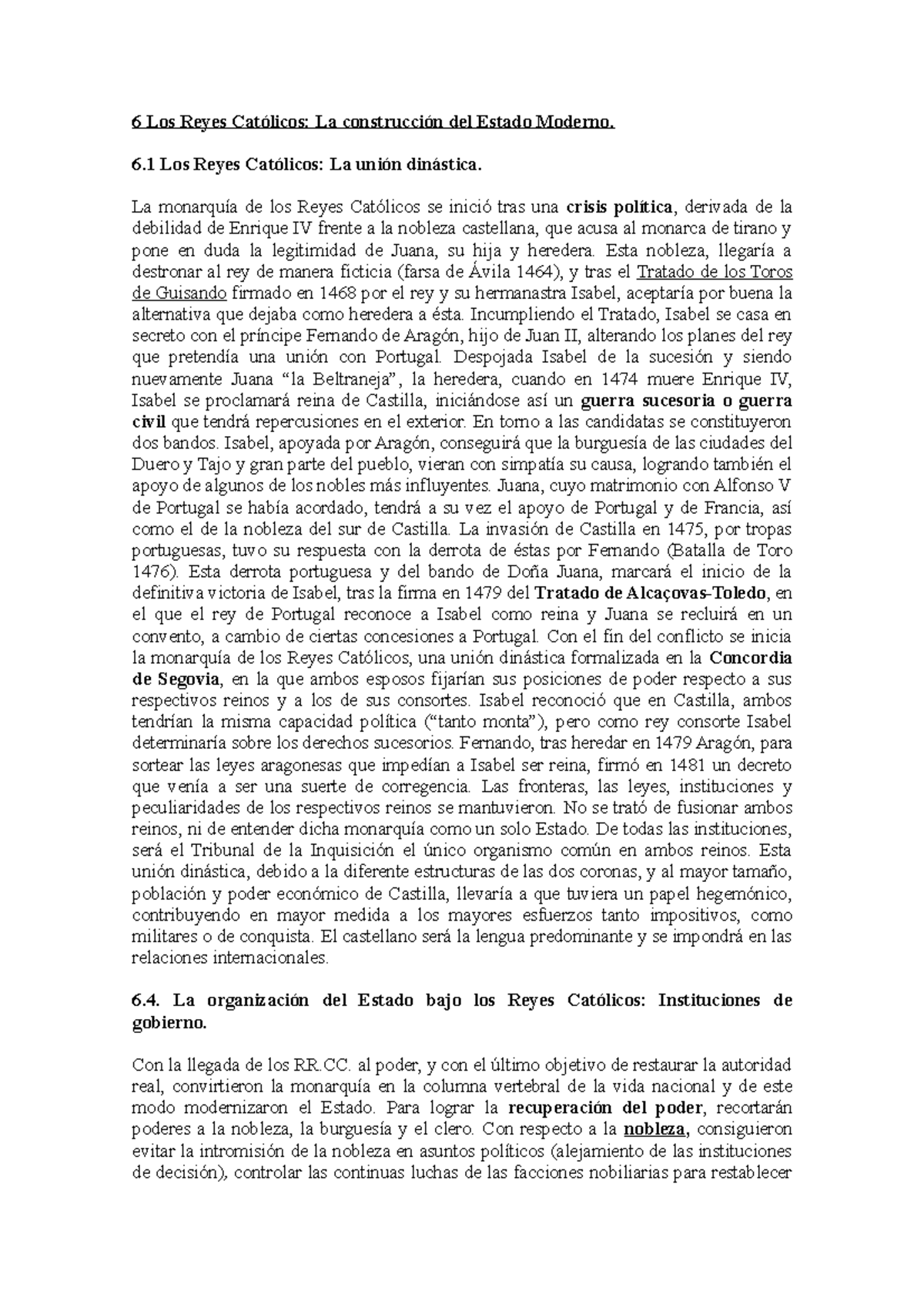 6 Los Reyes Católicos - Resumen - 6 Los Reyes Católicos: La construcción del Estado Moderno. 6 ...