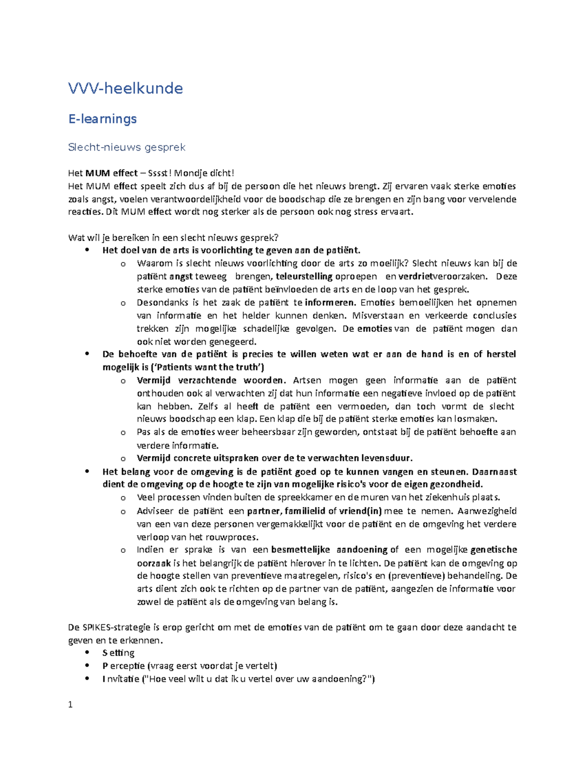 VVV heelkunde 2 - gesprek Het MUM effect Mondje dicht! Het MUM effect ...