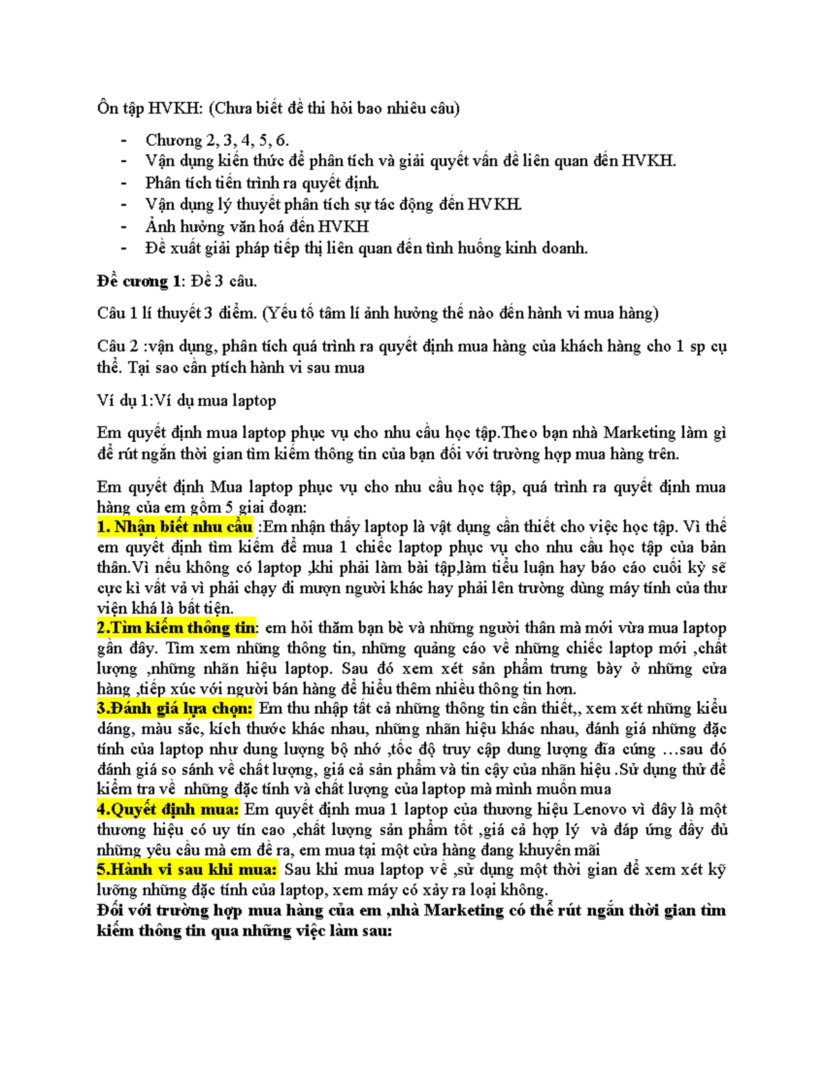 ÔN HVKH - Thi cuối kỳ - Ôn tập HVKH: (Chưa biết đề thi hỏi bao nhiêu ...
