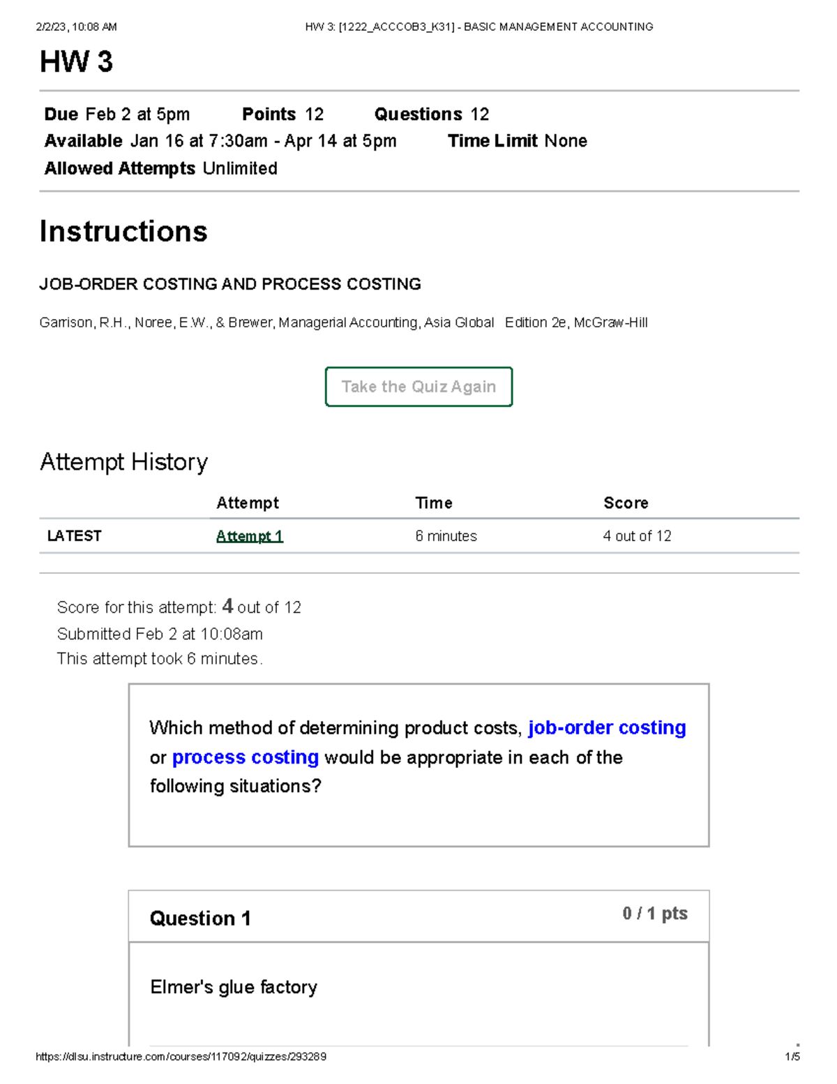 Hw 3 1222 Acccob 3 K31 Basic Management Accounting Hw 3 Due Feb 2
