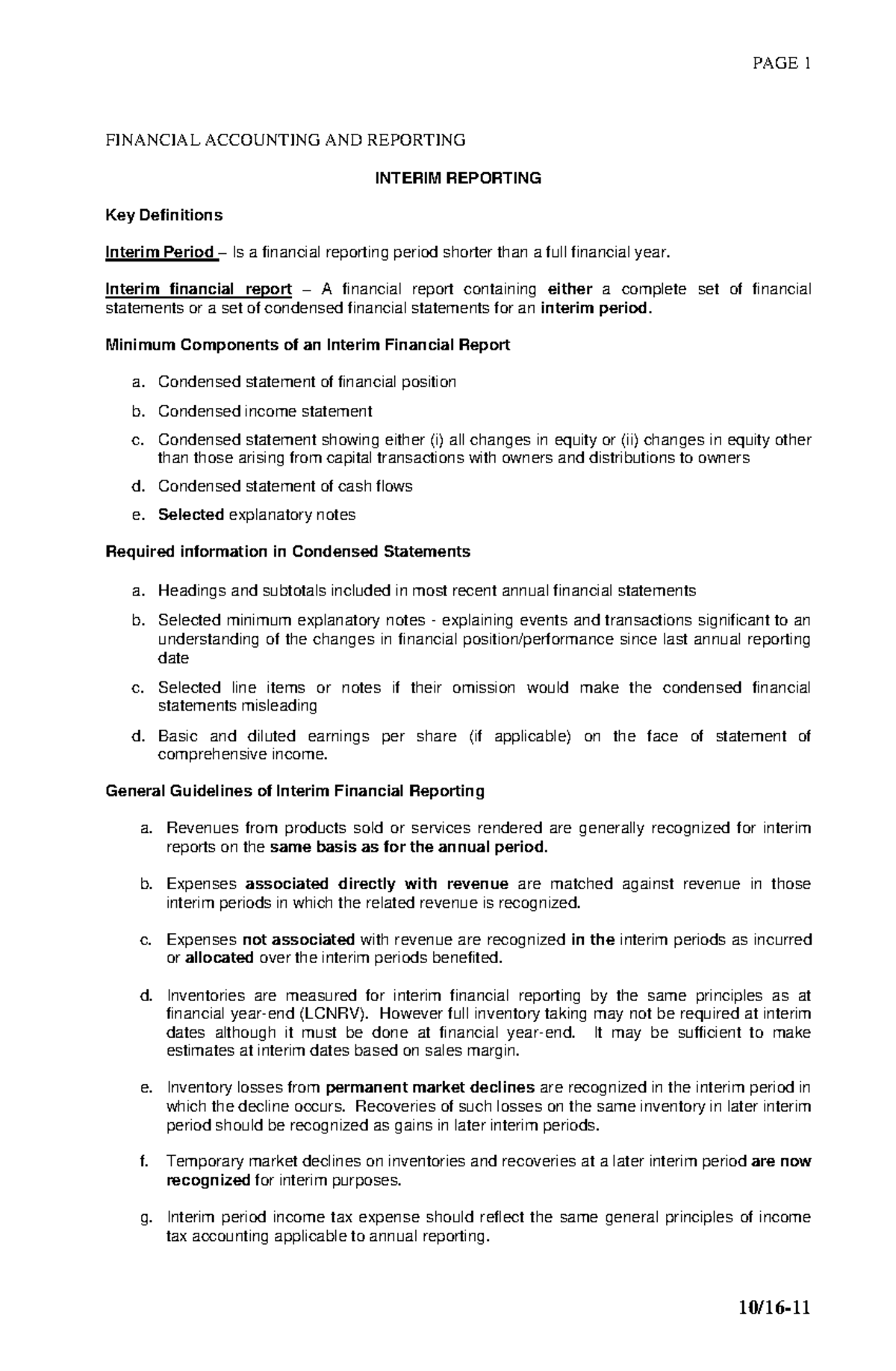 07 Pas 34 Interim Reporting - PAGE 1 10/16- FINANCIAL ACCOUNTING AND ...
