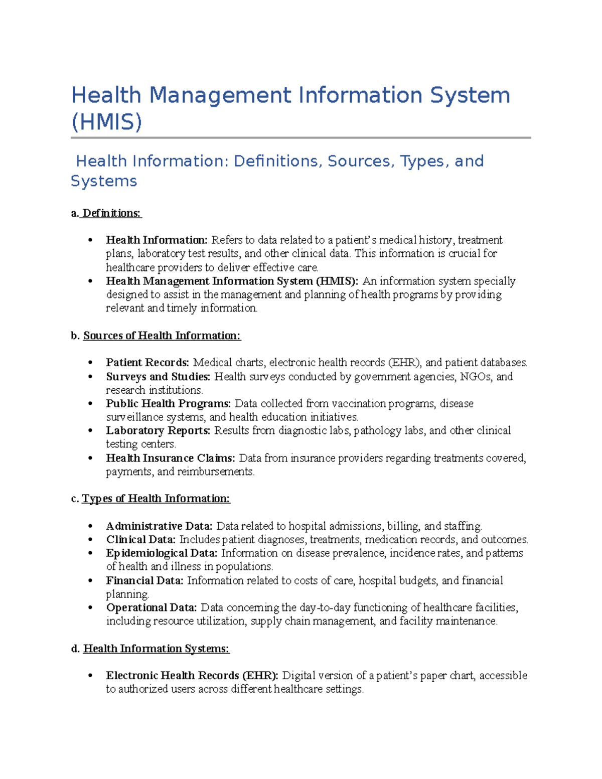 Nursing - Health Management Information System - Health Management ...
