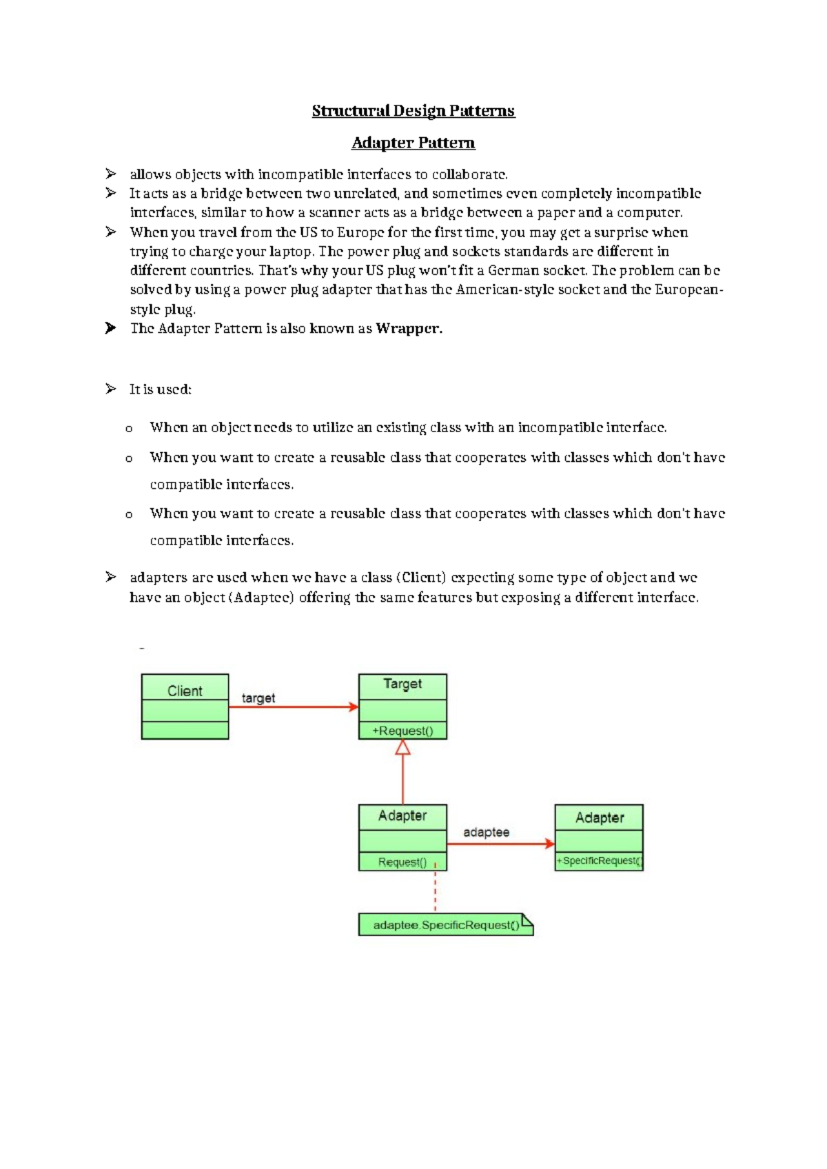 Design Patterns Structural Dp Structural Design Patterns Adapter Pattern Allows Objects With