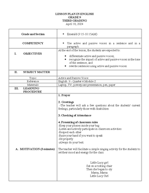 TLE 9 - Lesson Plan (February 27, 2023) - Semi – Detailed Lesson Plan ...