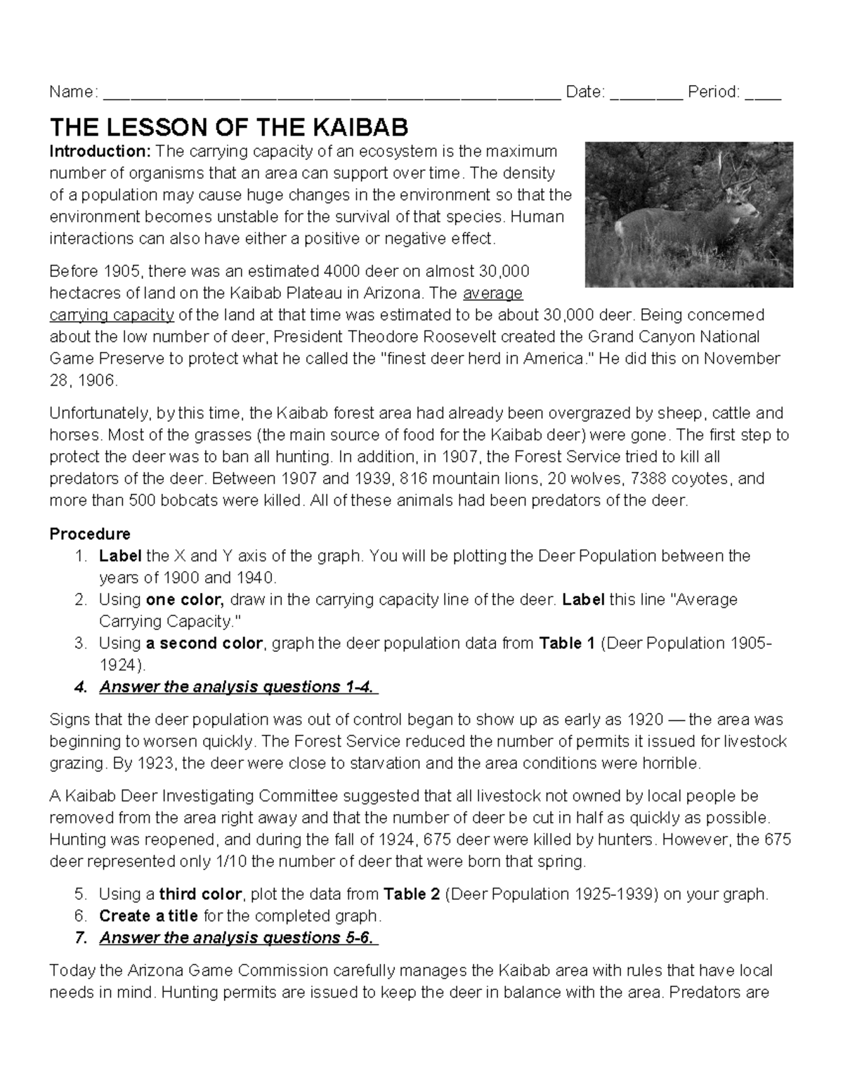 Copy of Lesson of the Kaibab - Name ...