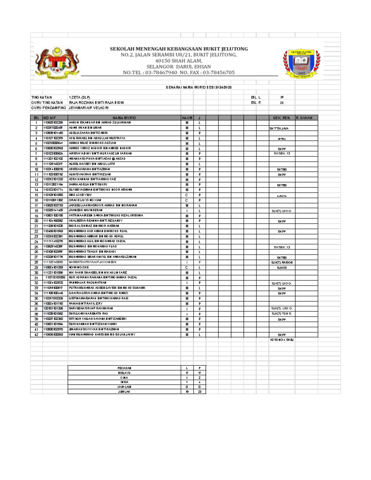 5 6280725634096304024-1 - TINGKATAN 1 ZETA (DLP) BIL. L. 19 GURU ...