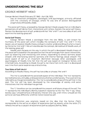 Understanding the Self Theories of Development Notes - Studocu