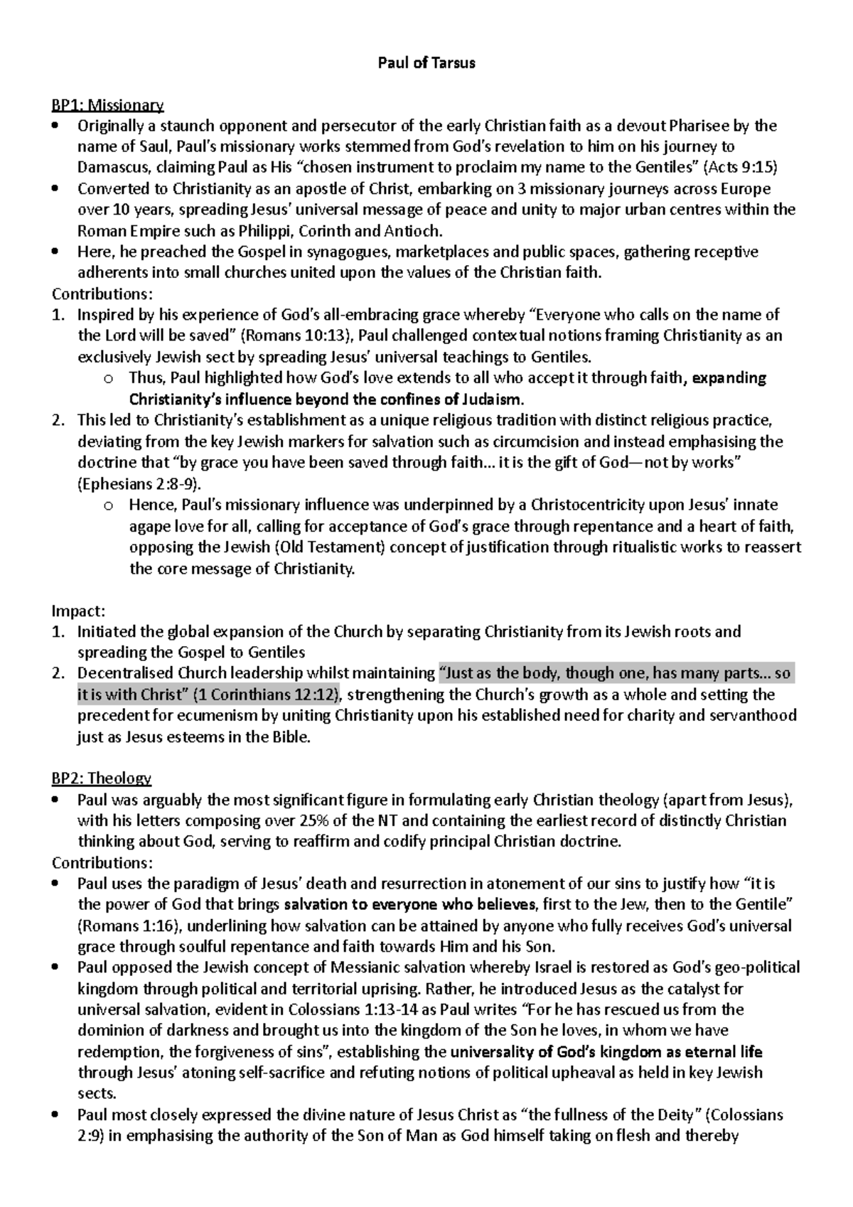 Paul of Tarsus - Paul of Tarsus BP1: Missionary Originally a staunch ...
